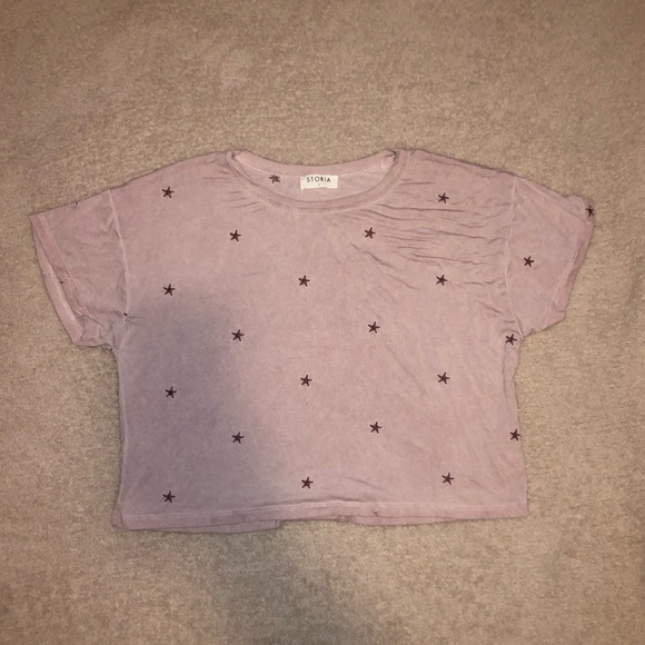 Tops | Pink Star Cropped Shirt | Poshmark